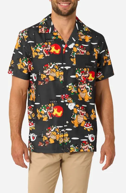 Opposuits Bowser Mayhem Button Front Short Sleeve Shirt