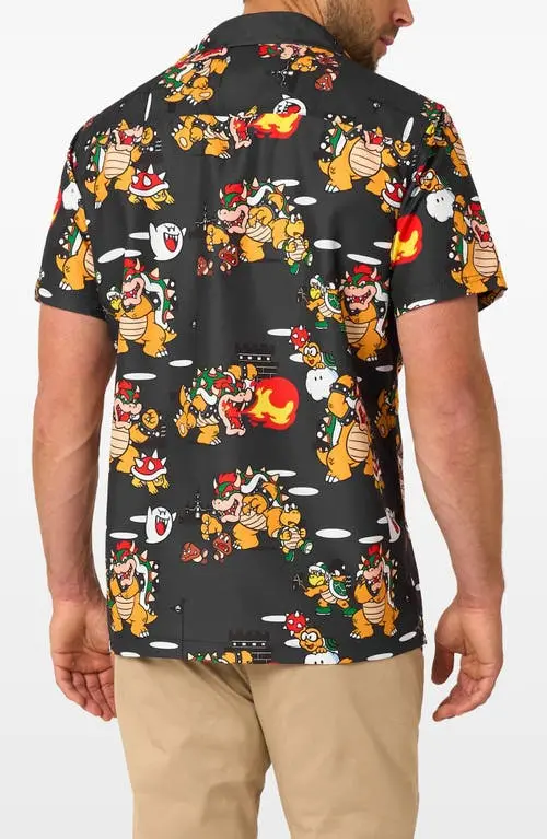 Opposuits Bowser Mayhem Button Front Short Sleeve Shirt
