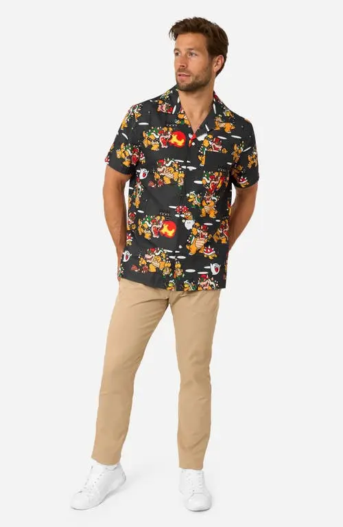 Opposuits Bowser Mayhem Button Front Short Sleeve Shirt