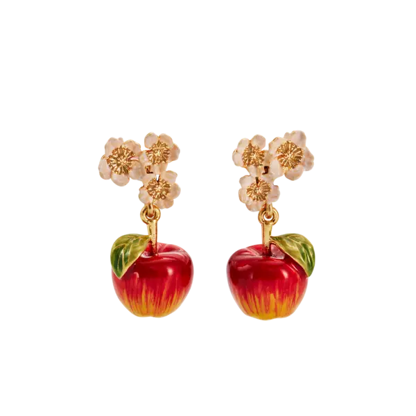 FABLE ENGLAND Apple Blossom Drop Earrings - Gold