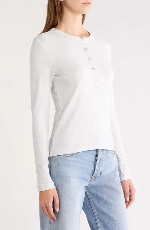 Marine Layer Mini Rib Henley Long Sleeve Top