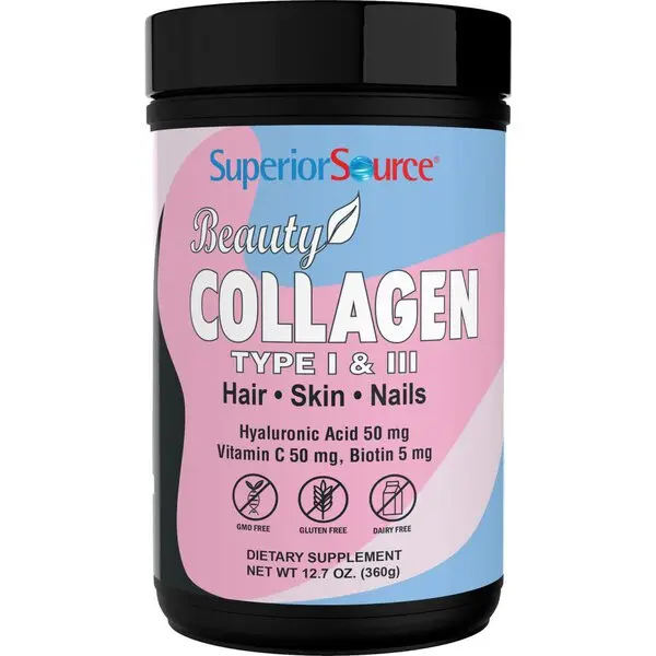 SUPERIOR SOURCE Beauty Collagen Hydrolyzed Powder Supplement