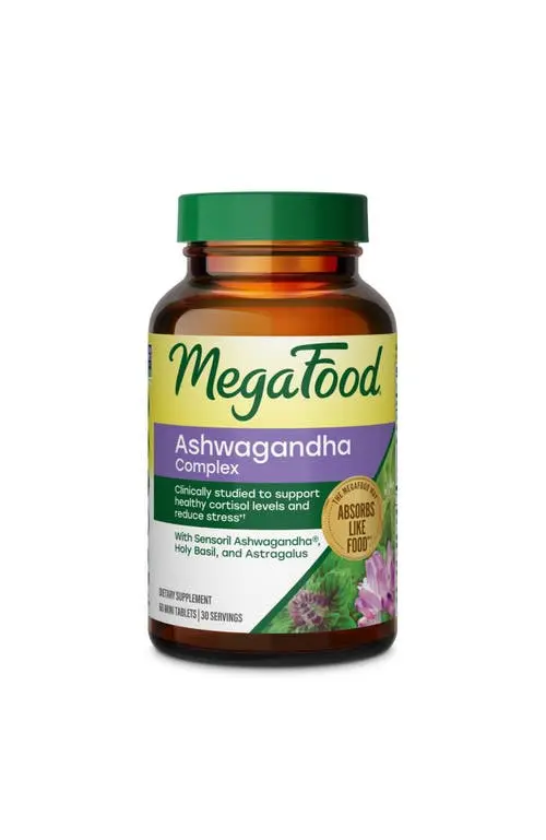 MEGAFOOD Ashwagandha Complex, Cortisol Supplement, Vegetarian, Gluten Free