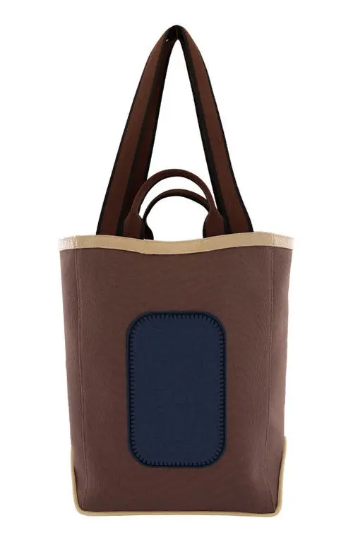 BEHNO Maison Canvas Tote - Cacao/navy