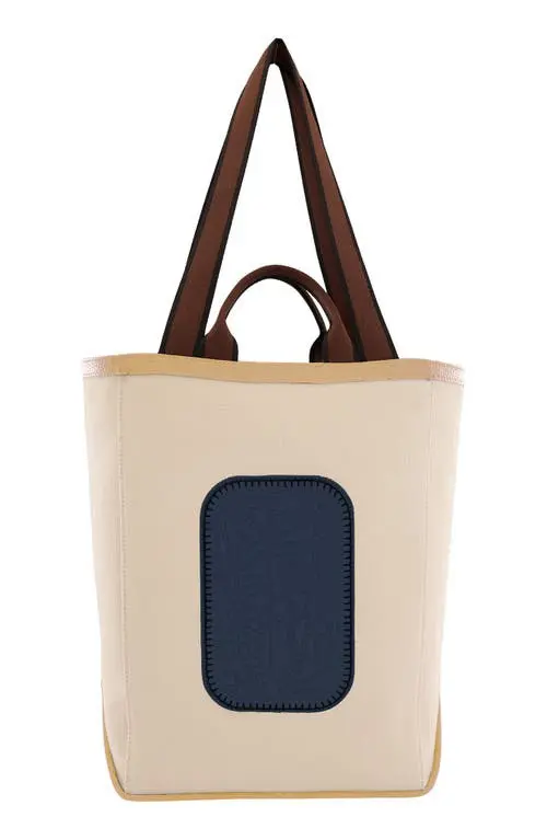 BEHNO Maison Canvas Tote - Sand/navy