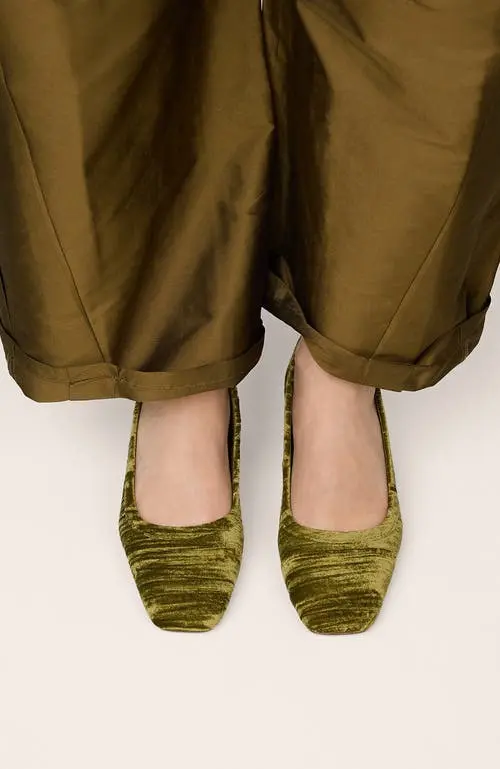 Charlotte Stone Poppie Block Heel Pump - Olive