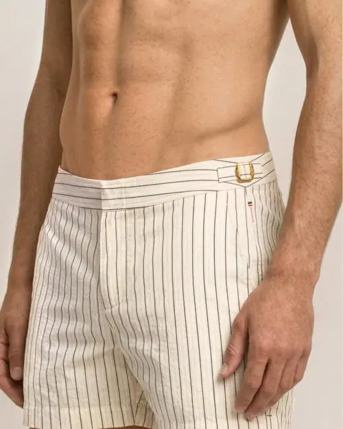 Orlebar Brown Setter Seersucker Shorter Length Tailored Swim Shorts