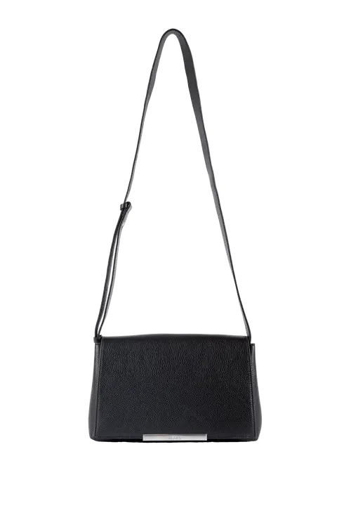 ESTHERA 11am Leather Crossbody Bag - Black