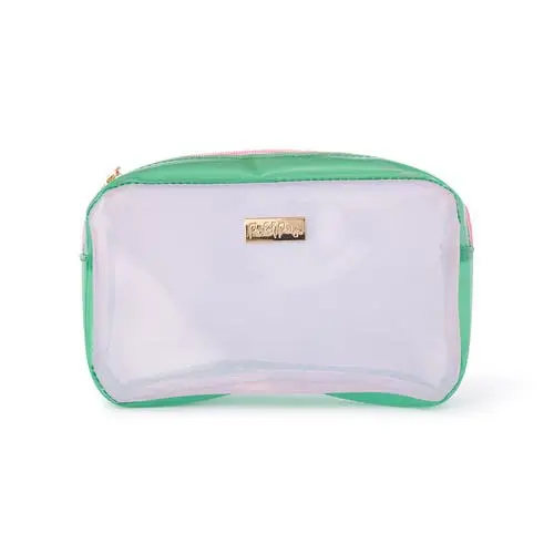 PACKED PARTY Back To Fun Retro Jelly Colorblock Pouchsoft Vinyl Jelly With Panel And Gold Zipper Pull, Spot Clean - Pink