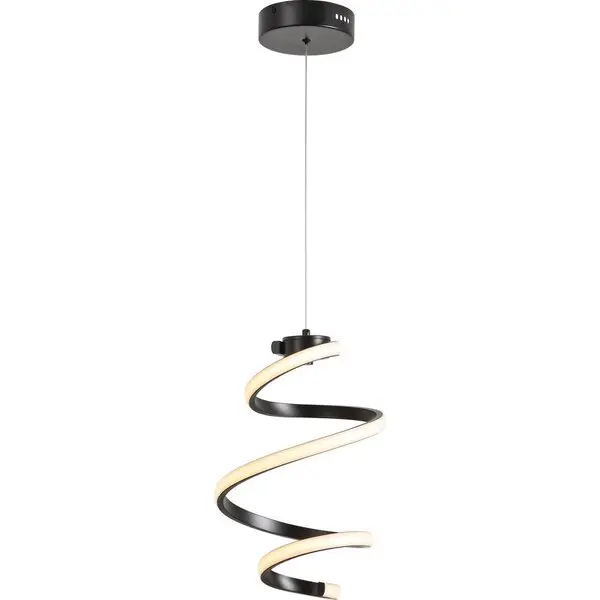 JONATHAN Y Whirl 11" 1-light Modern Minimalist Metal Helix Swirl Abstract Integrated Led Pendant - Black