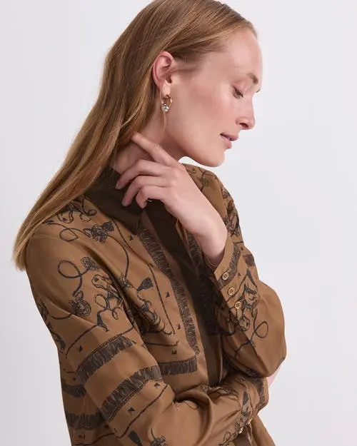 SPORTSCRAFT Sadie Horse Print Long Sleeve Shirt