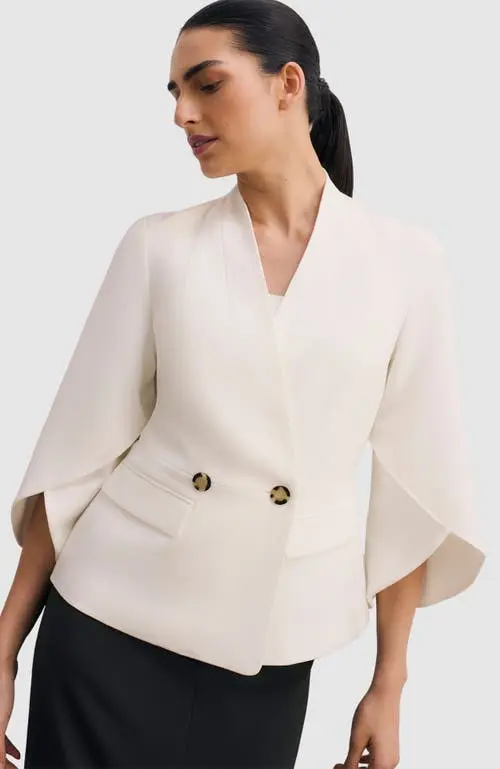 The Fold Signature Draped Cape Blazer - White