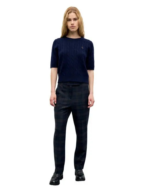 Gerard Darel Raisa Cable Knit Short Sleeve Sweater