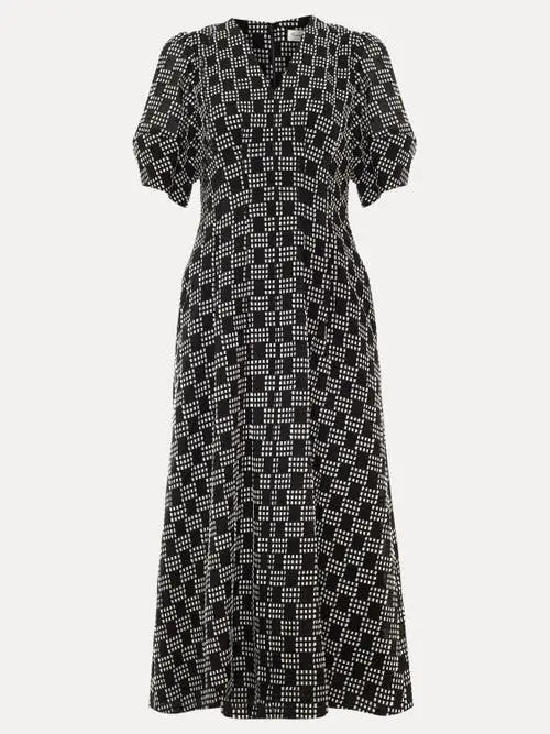 PHASE EIGHT Yasmine V-neck Printed A-line Dress