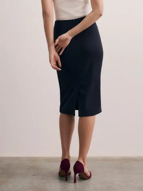 The Fold High Waist Tailored Pencil Skirt