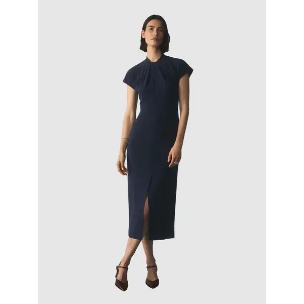 The Fold Clever Crepe Rossano Dress - Navy