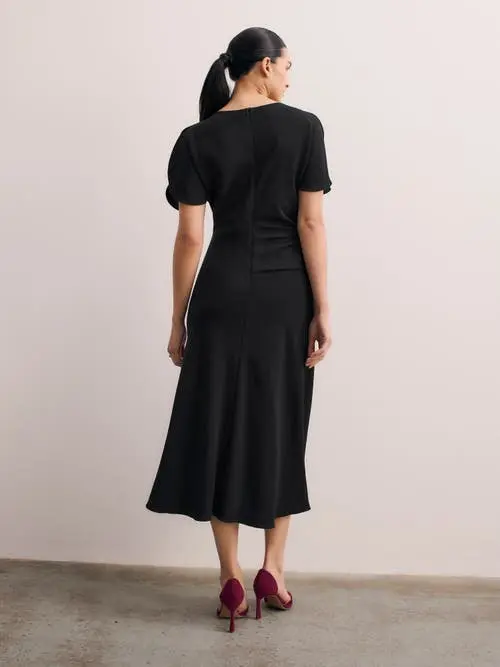 The Fold Doppio Salerno Boat-neck Midi Dress