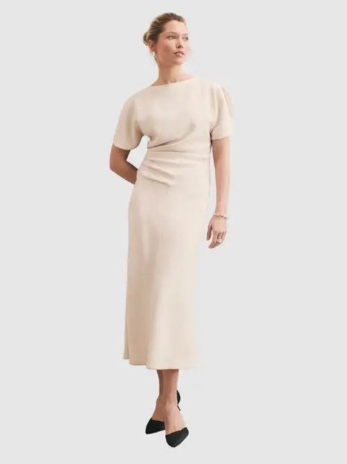 The Fold Clever Crepe Salerno Dress - Neutral