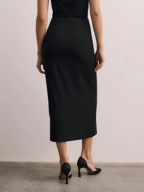 The Fold Oliena Crepe Pencil Skirt