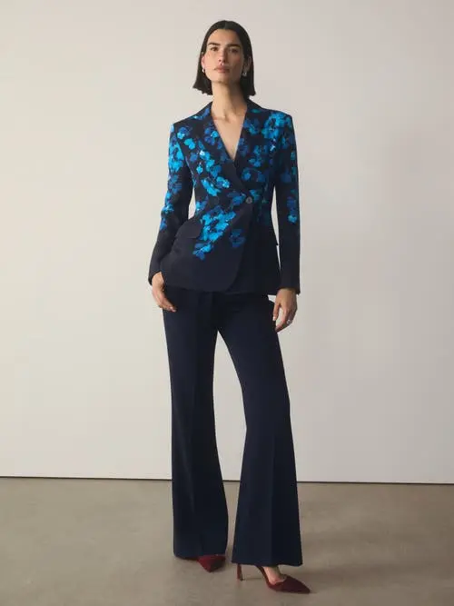 The Fold Knighton Silk Long Sleeve Blazer