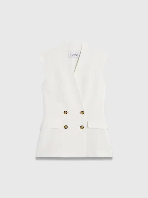 The Fold Clever Crepe Nera Sleeveless Waistcoat
