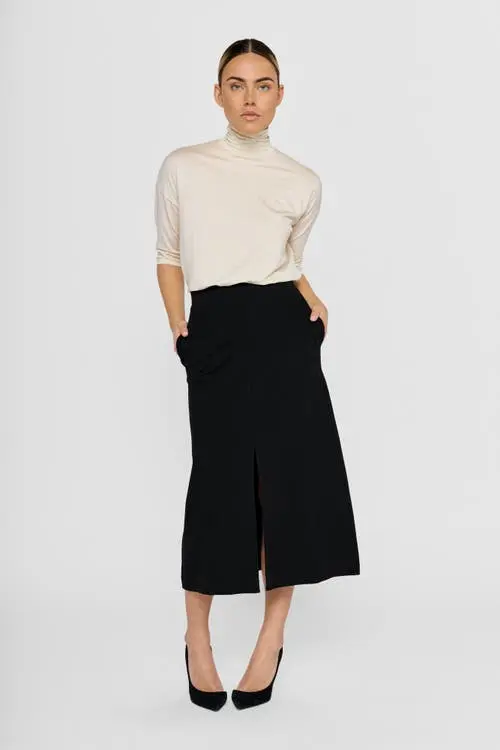 RESIDUS Amine Mid Slit Midi Skirt