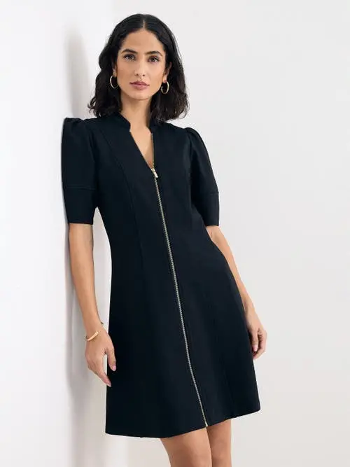 PHASE EIGHT Alima Ponte Zip A-line Dress