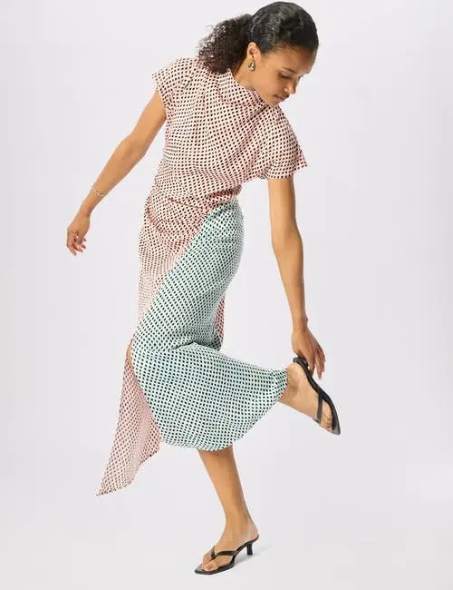 Whistles Short Sleeve Cowl Neck Dress