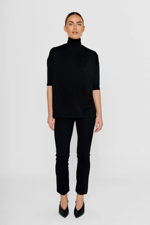 RESIDUS Tomasine Jersey Turtleneck Top - Black