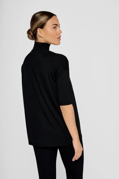 RESIDUS Tomasine Jersey Turtleneck Top - Black