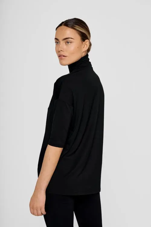 RESIDUS Tomasine Jersey Turtleneck Top - Black