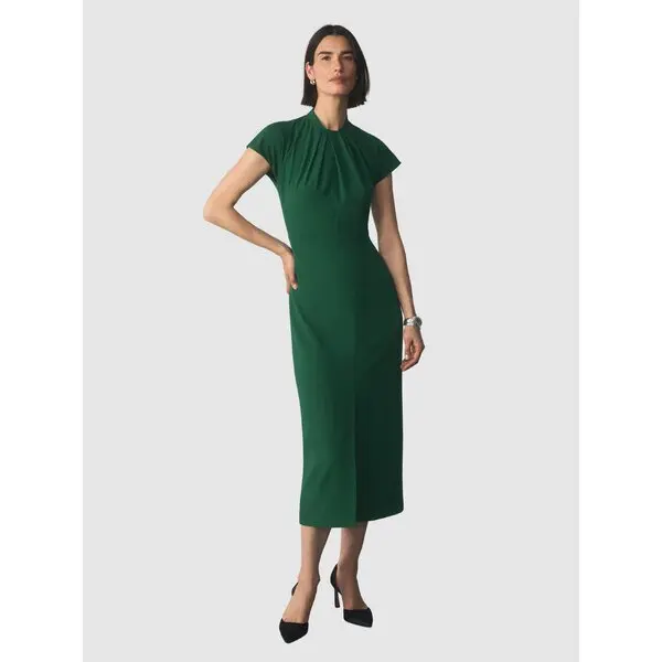 The Fold Rossano Short Sleeve High Neck Dress