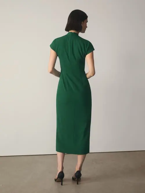 The Fold Rossano Short Sleeve High Neck Dress