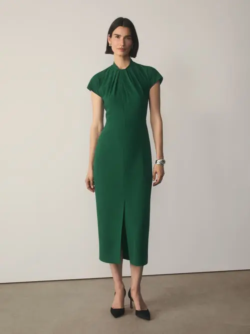 The Fold Rossano Short Sleeve High Neck Dress