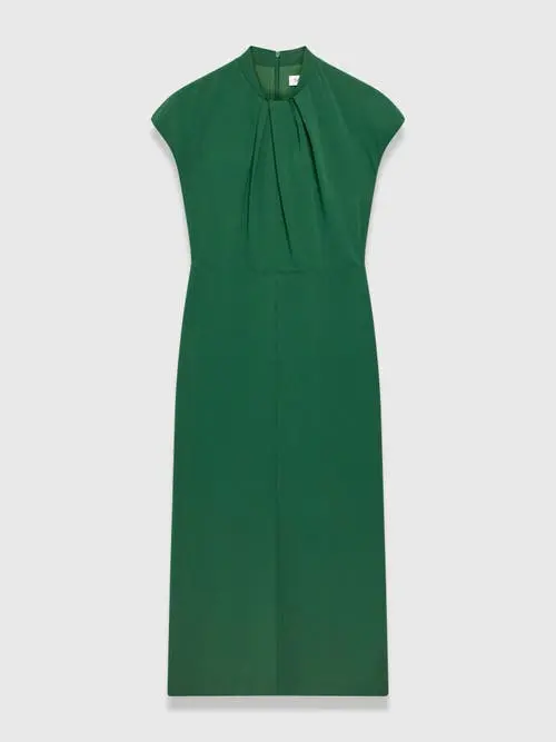The Fold Rossano Short Sleeve High Neck Midi Dress