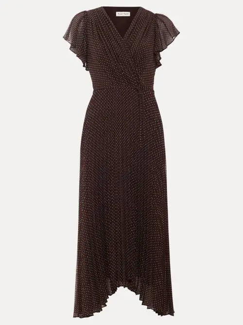 PHASE EIGHT Louisa V-neck Pleated Wrap Dress