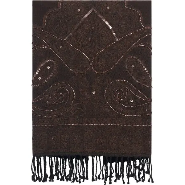 Gerard Darel Sirine Paisley Jacquard Print Scarf - Brown