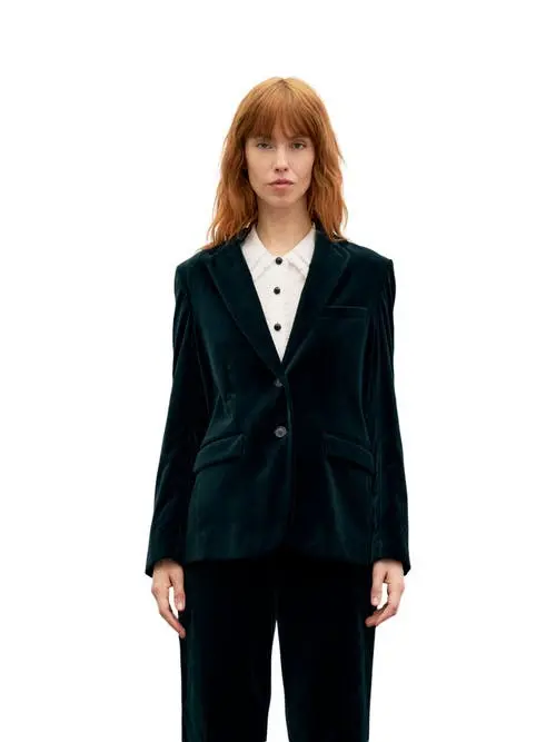 Gerard Darel Velvet Suit Blazer - Green