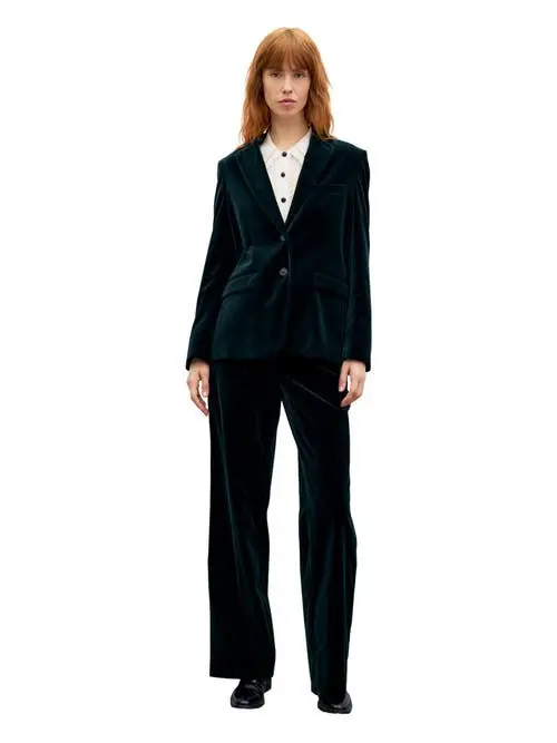 Gerard Darel Velvet Suit Blazer - Green
