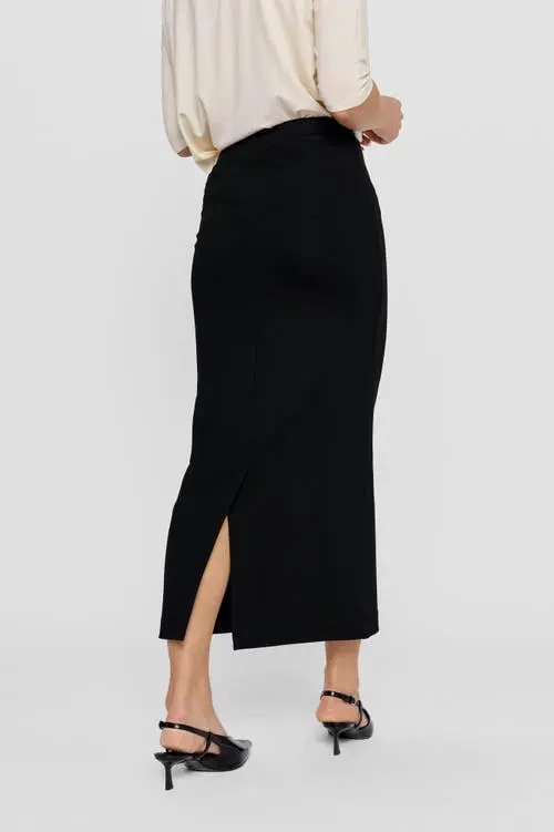 RESIDUS Straight Midi Skirt With Back Slit