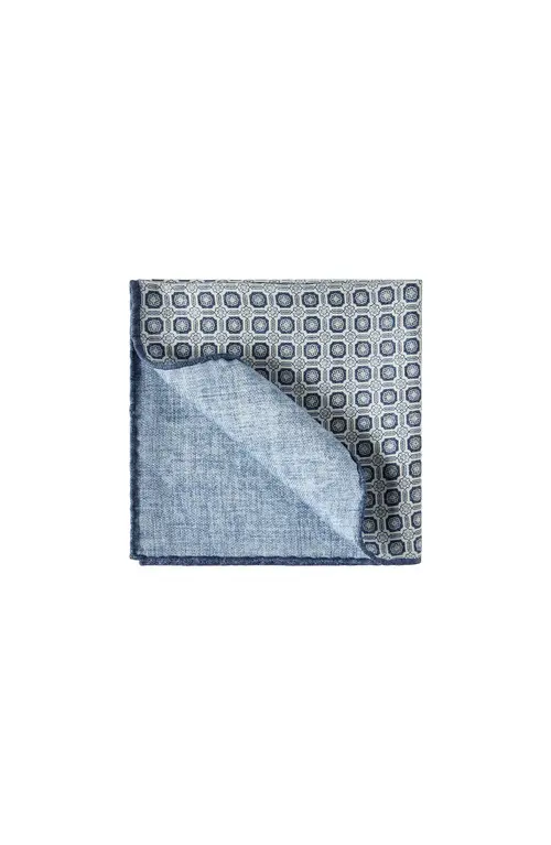Brunello Cucinelli Silk Pocket Square With Geometric Design
