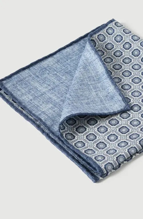 Brunello Cucinelli Silk Pocket Square With Geometric Design