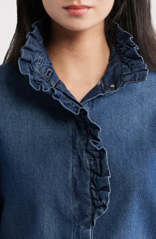 DL1961 Dl Aura Ruffle Denim Shirt