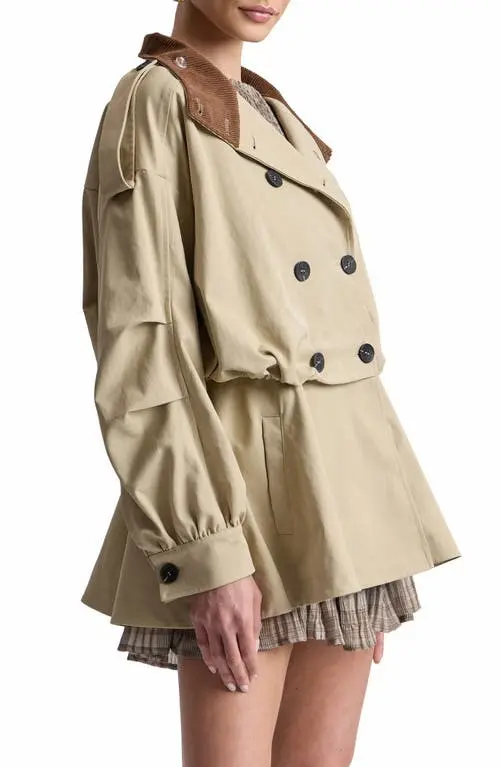 Avec Les Filles Blouson Peplum Trench Jacket