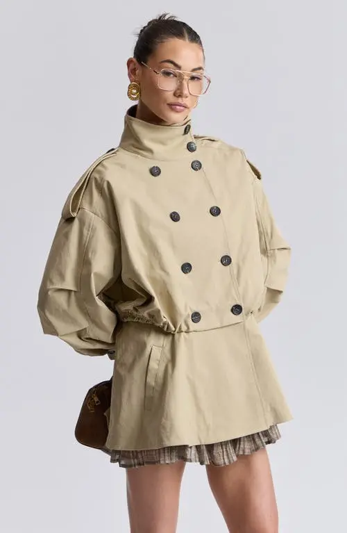 Avec Les Filles Blouson Peplum Trench Jacket