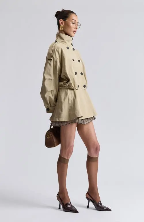 Avec Les Filles Blouson Peplum Trench Jacket