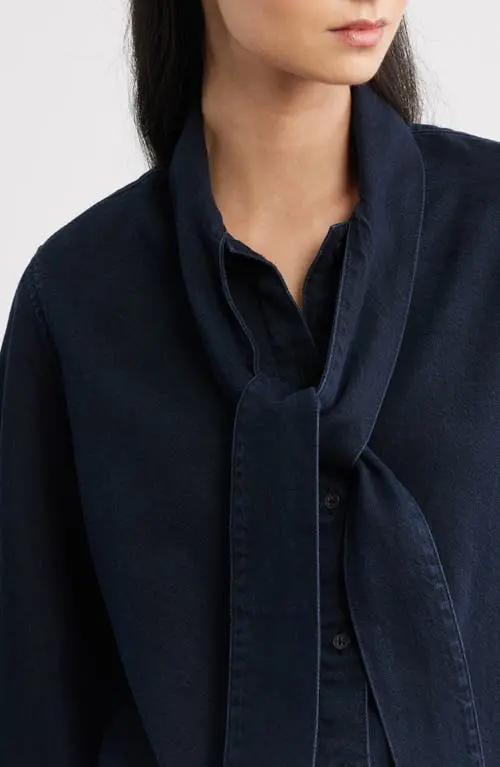 DL1961 Dl Aura Simone Tie Neck Denim Shirt