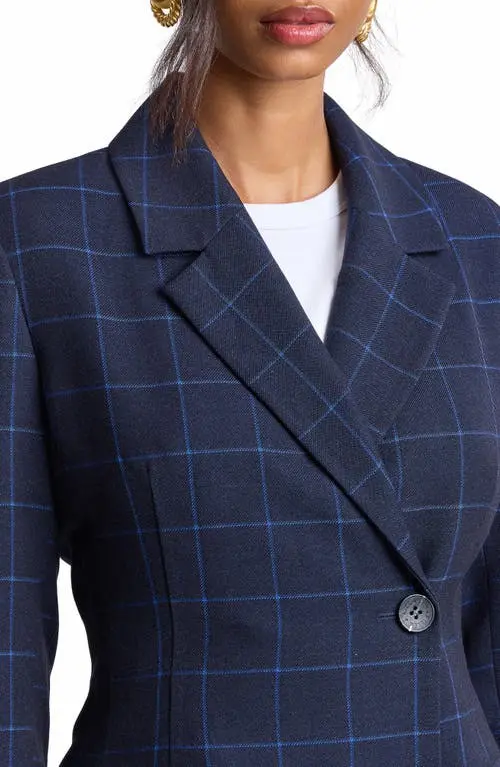 Avec Les Filles Hourglass Windowpane Blazer