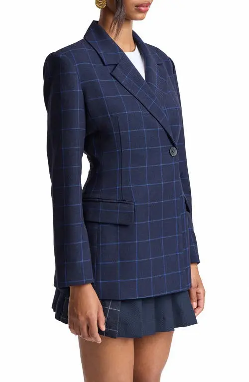 Avec Les Filles Hourglass Windowpane Blazer