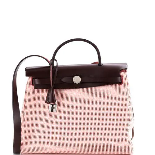 Hermès Herbag Zip Criss Viking Toile And Leather 31 - Red